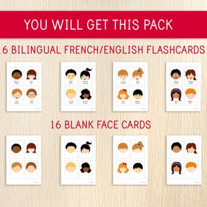 French & English Emotions Flashcards and Blank Face Flashcards ...