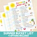 Summer Bucket List for Kids - Summer Activities Template - Summer Fun ...