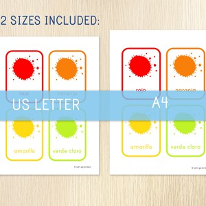 Color Flashcards in SPANISH, Color Cards, Preschool, Kindergarten ...