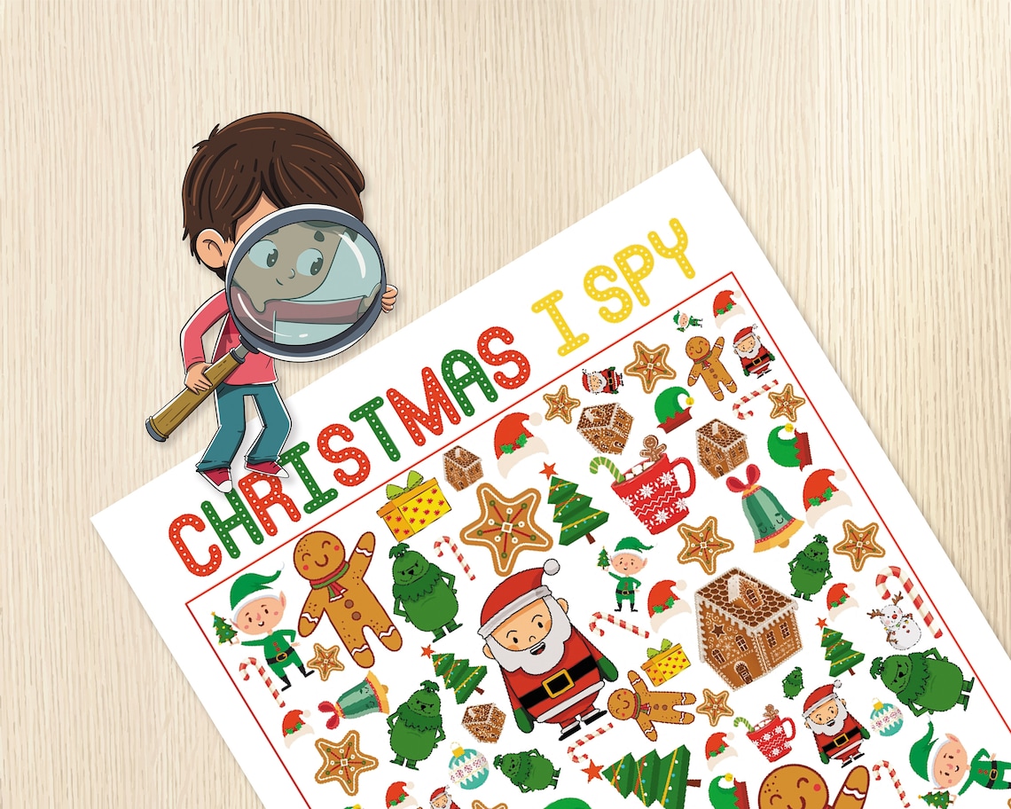 Christmas I Spy Printable Games Christmas Game Activity - Etsy