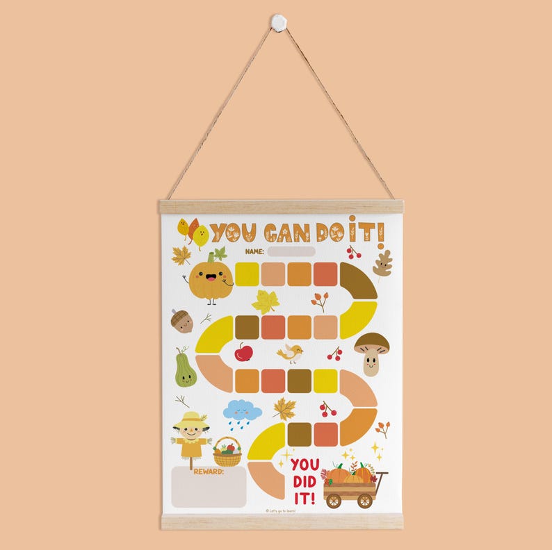 Fall Reward Chart - Autumn Themed Printable Behavior Chart - Toddler ...