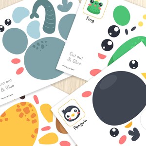 Animal Faces Cut & Paste Activities, Cut and Glue, Preschool ...