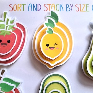 Sorting Activity, Stacking by Size Game, Toddler Quiet Time, Preschool ...