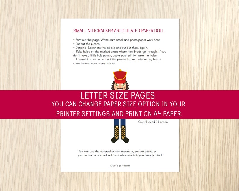 Nutcracker Articulated Paper Doll the Nutcracker Ballet - Etsy