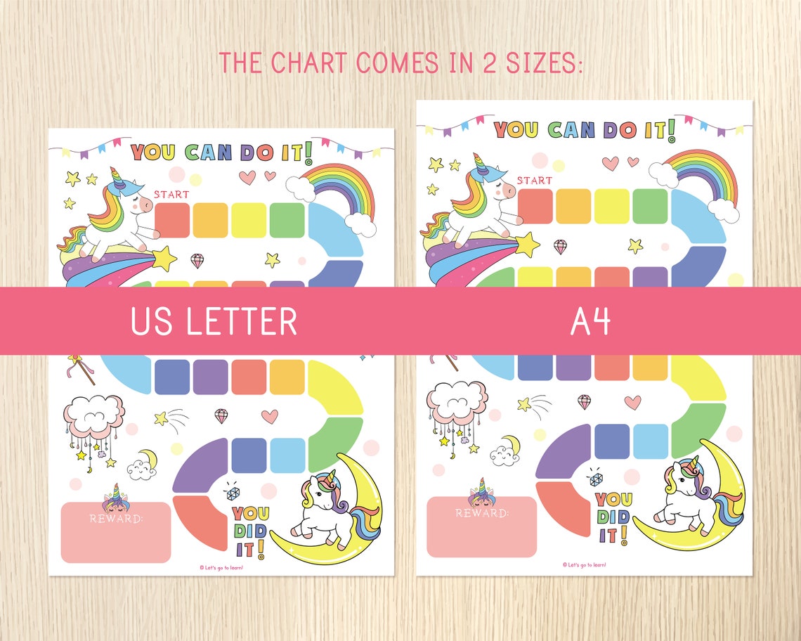 Unicorn Reward Chart Sticker Chart Toddler Preschool Potty - Etsy