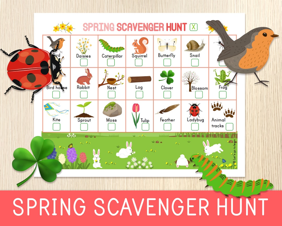 Spring Scavenger Hunt, Treasure Hunt, Spring Outdoors Activity ...