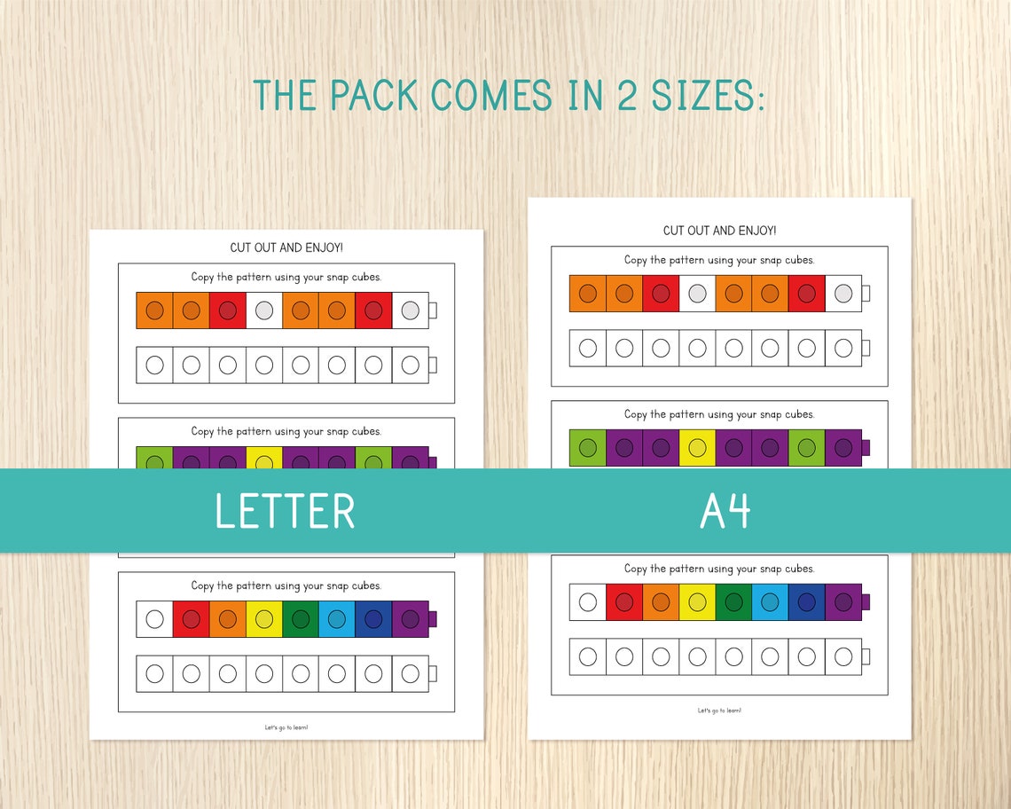 Patterns With Snap Cubes, Pattern Copy Cards, Counting or Connecting ...