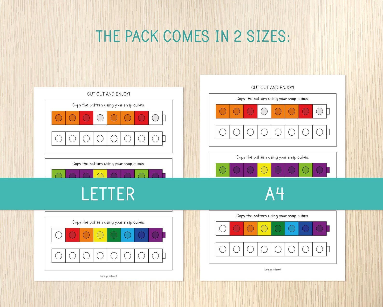 Patterns With Snap Cubes Pattern Copy Cards Counting or - Etsy