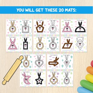 Easter Bunny Shapes Playdough Mats - Play Doh Activity - 20 Visual ...