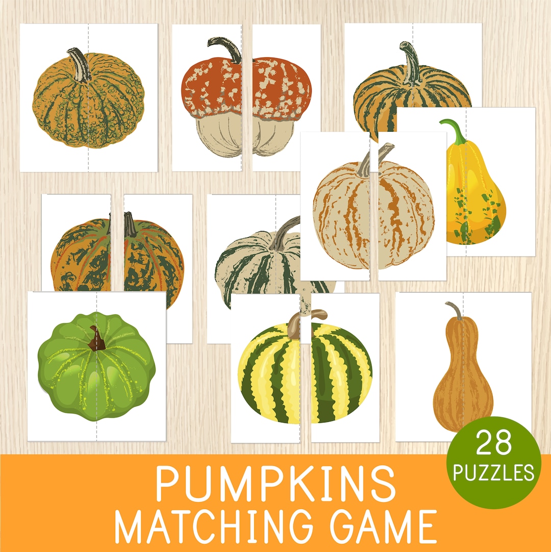 Pumpkin Matching Game, Fall / Autumn Activity, Toddler, Preschool ...