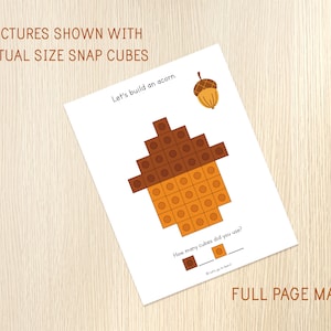 Fall Snap Cubes Mats, Connecting Cubes Task Cards, Preescolar, Juego de ...
