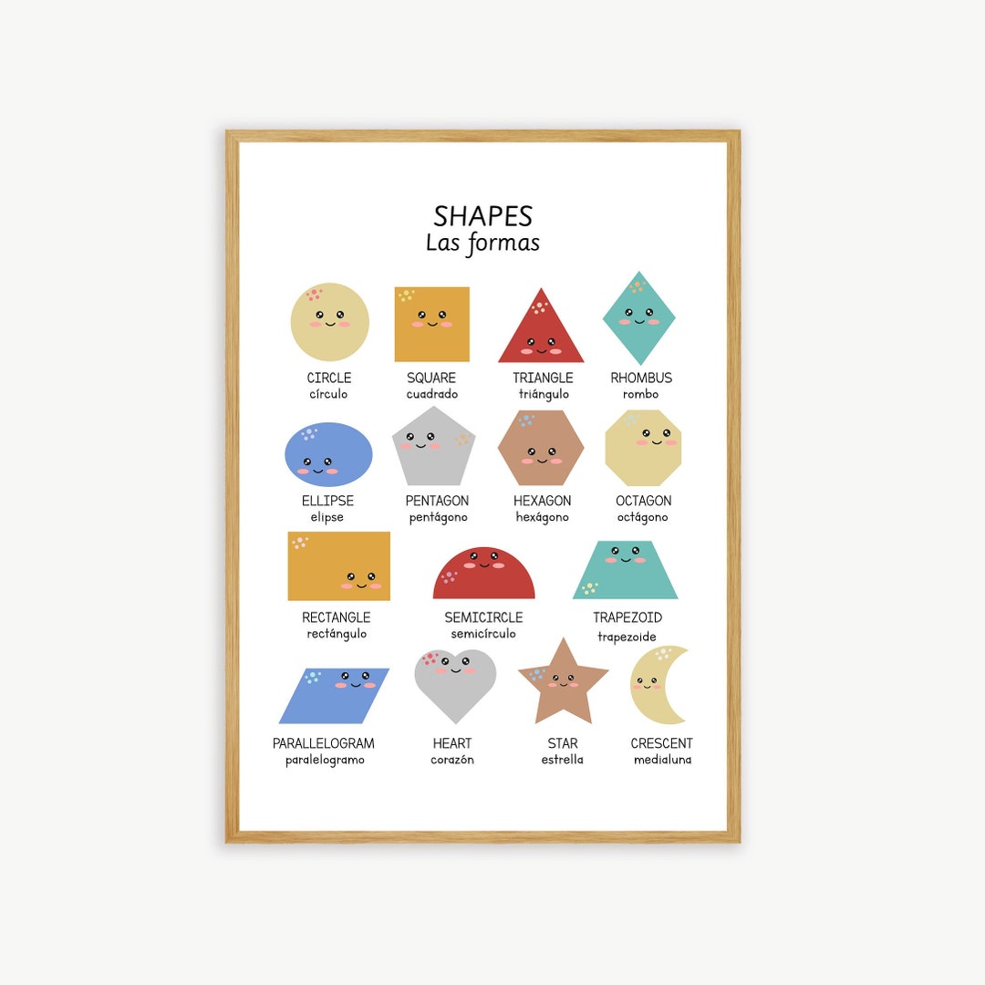 Shapes Poster in English & Spanish, Bilingual Poster, Classroom and ...