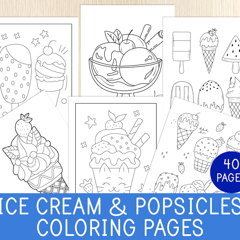 Popsicle Coloring Sheets - Etsy