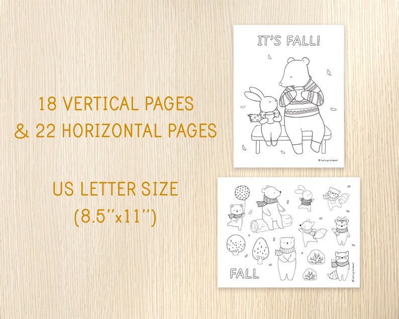 Fall Coloring Pages, 40 Sheets, Autumn Activity for Kids, Fall Party ...