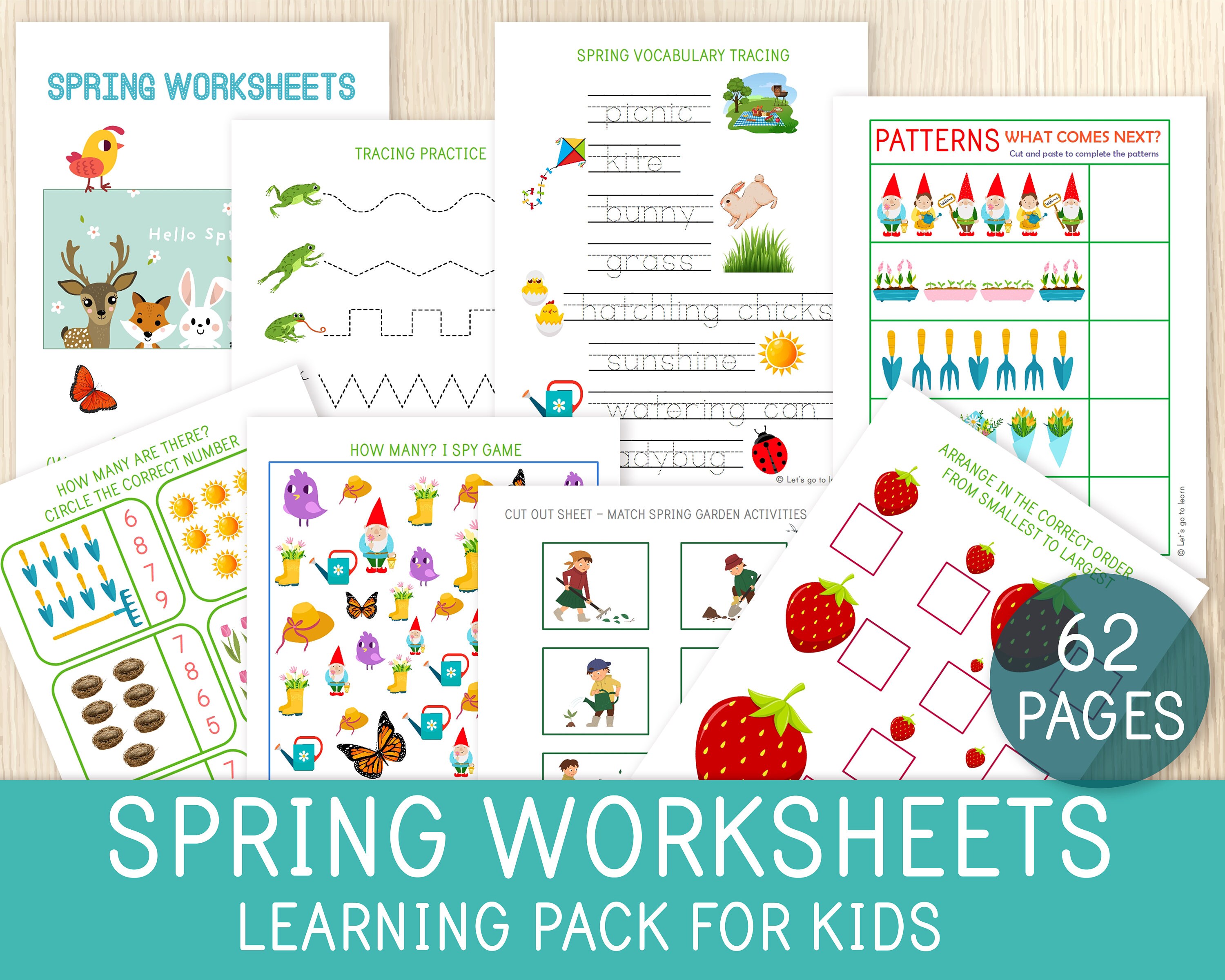 Spring Worksheets, Spring Learning Pack, Spring Busy Book, Preschool ...