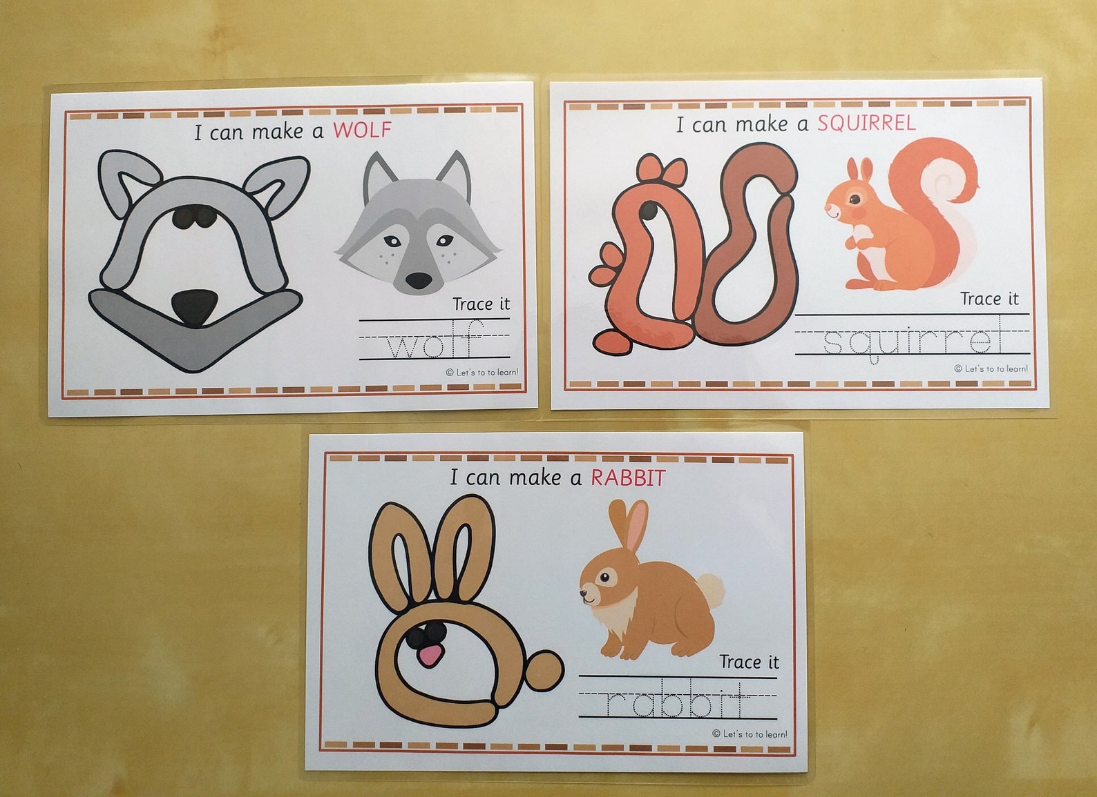 Forest Animals Playdough Mats Play Dough Activities - Etsy