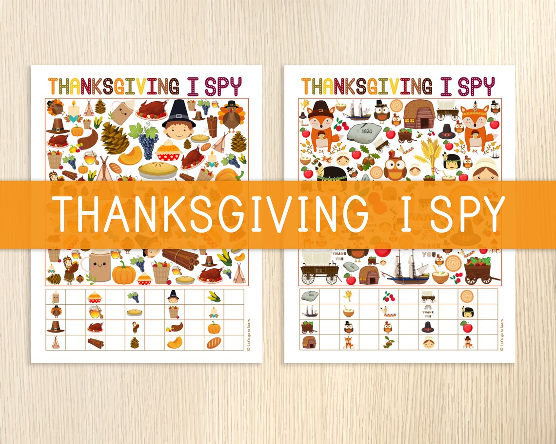 Thanksgiving I Spy Seek and Find Look and Find Party Game | Etsy