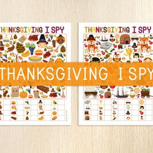 Thanksgiving I Spy, Seek and Find, Look and Find, Party Game ...