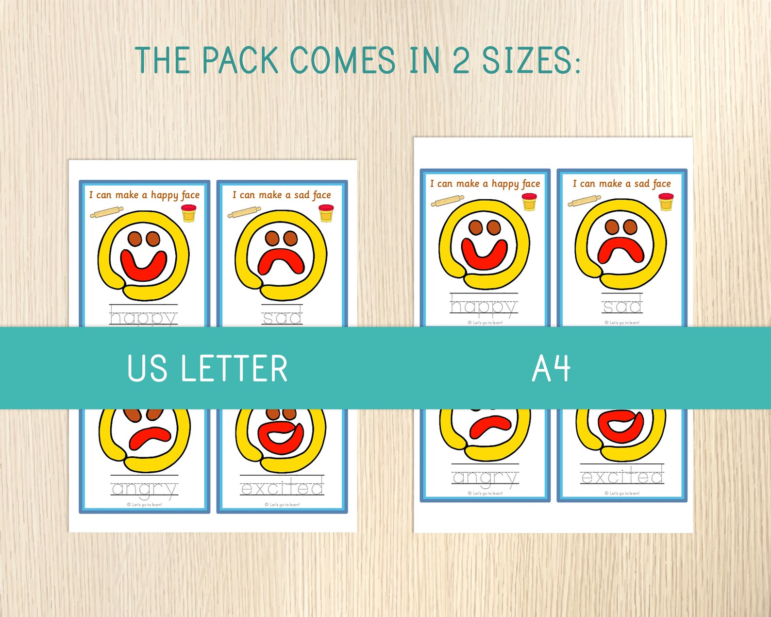 Feelings Playdough Mats Emotions Cards Play Doh Mats Visual | Etsy