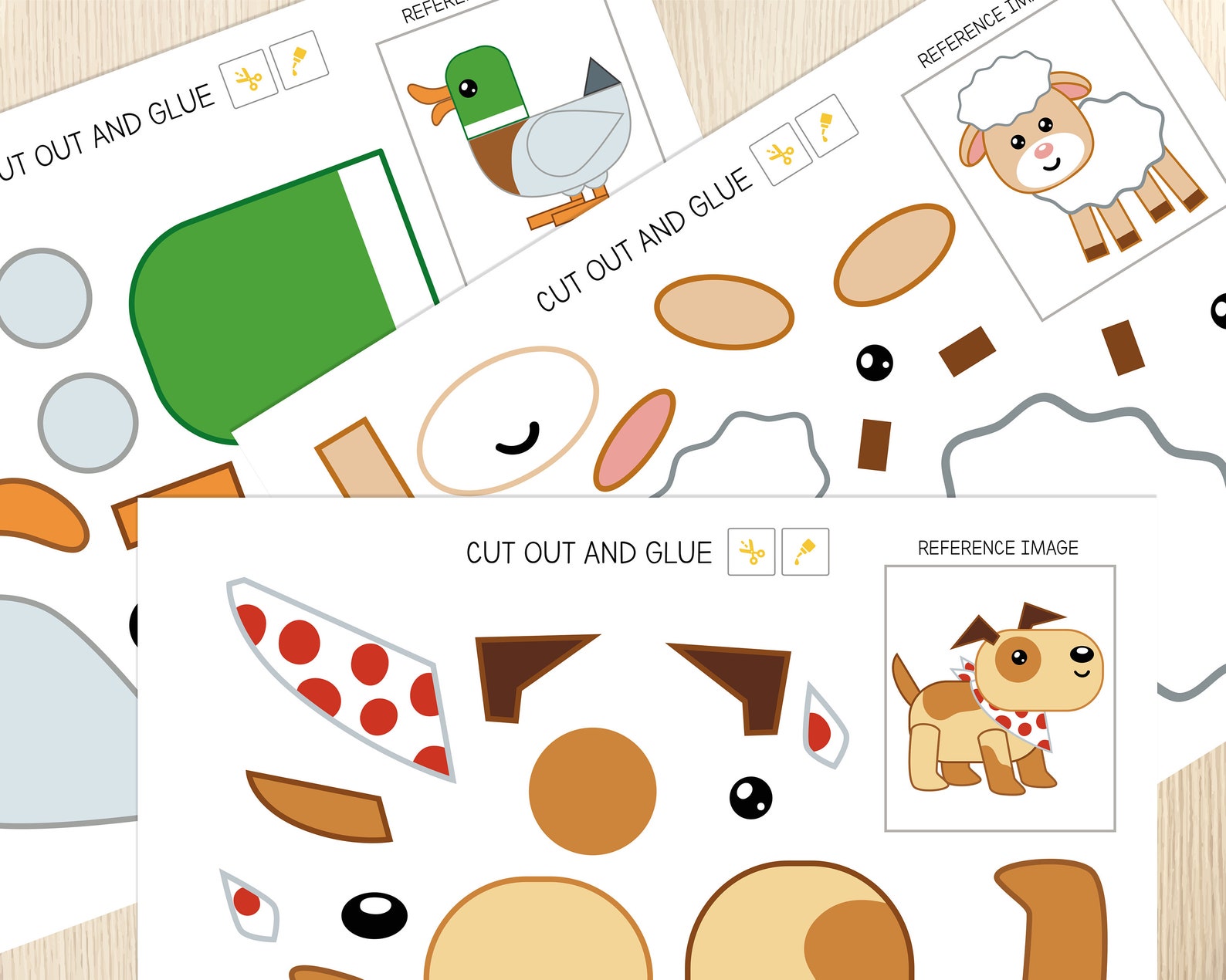 Farm Animals Cut & Glue Worksheets - Scissor Skills Activities ...
