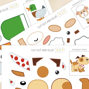 Farm Animals Cut & Glue Worksheets - Scissor Skills Activities ...