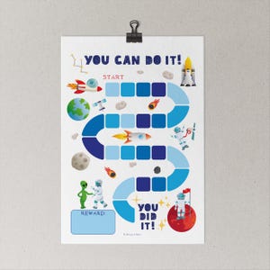 Astronaut Reward Chart Space Sticker Chart Toddler, Preschool Kids ...