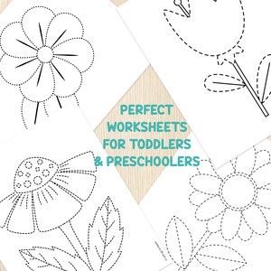 Flowers Trace & Color Worksheets, Tracing Practice, Spring Activity ...