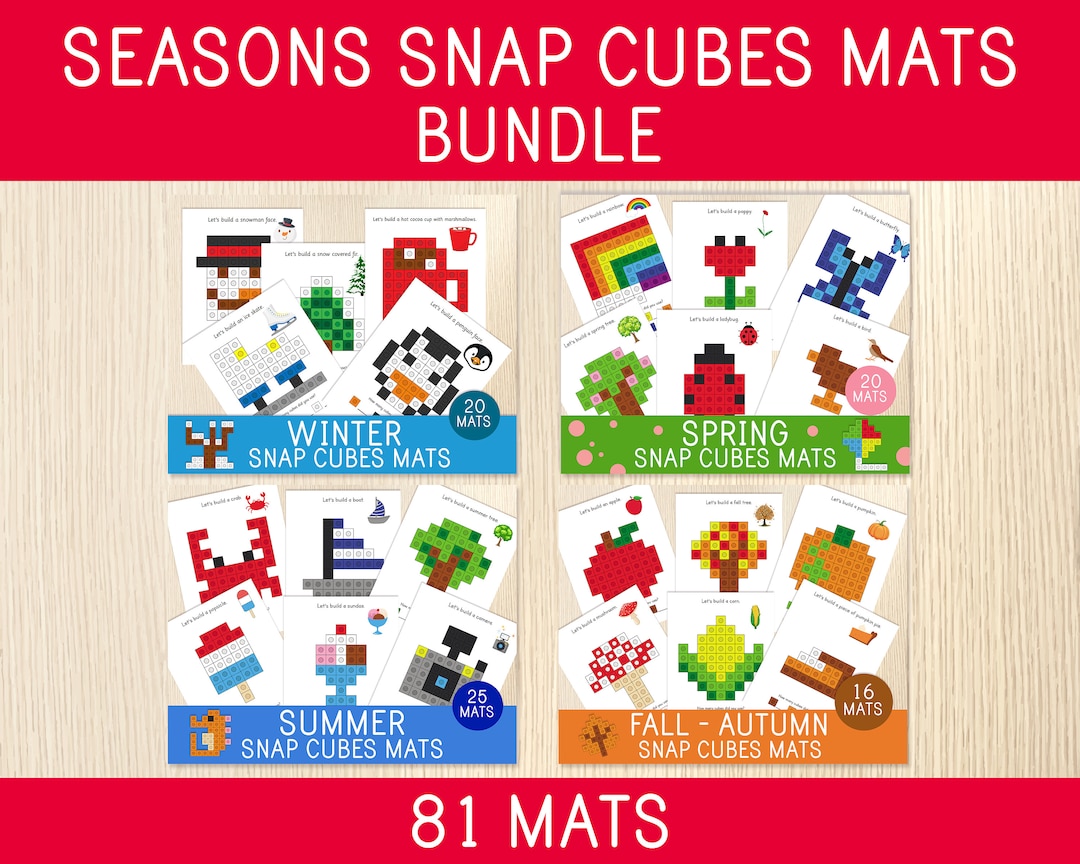 Seasons Snap Cubes Mats Bundle - Winter, Spring, Summer & Fall Mats ...