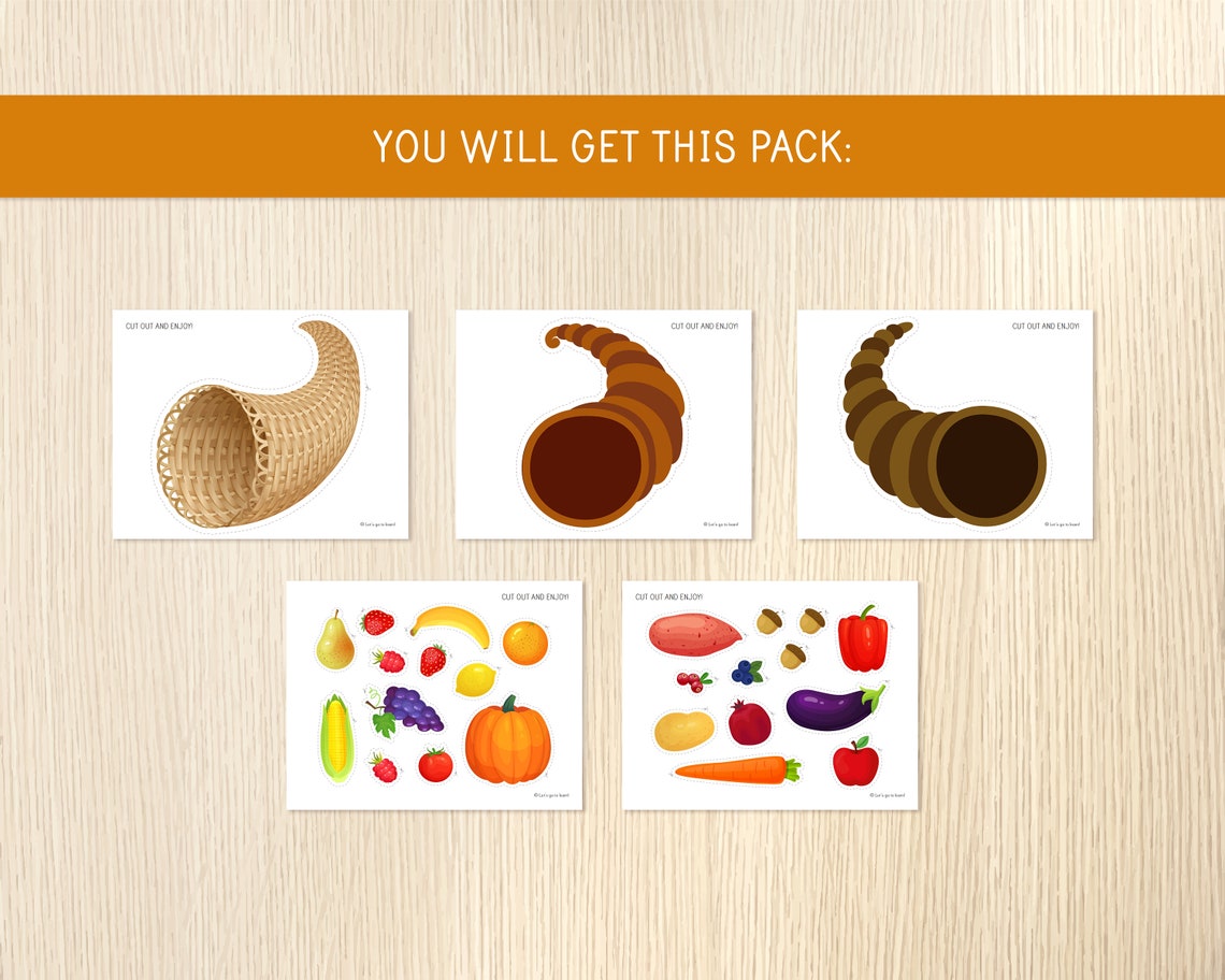 Thanksgiving Game, Build Your Own Cornucopia or Horn of Plenty ...