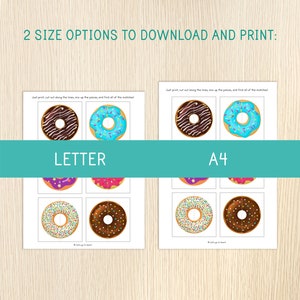 Donut Matching Game, Match the Donuts Halves, Symmetry Puzzles, Toddler ...