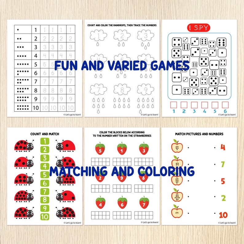 Preschool Math Worksheets Bundle - 80 Fun Printable Activities for ...