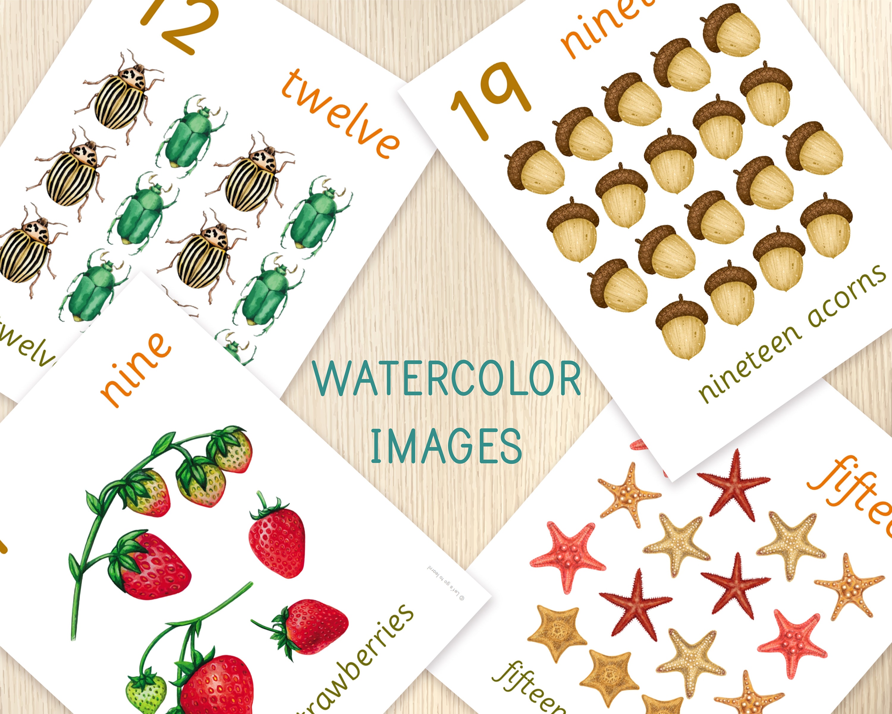 Nature Number Posters, Counting Cards, Numbers 1-20, Home and Classroom ...