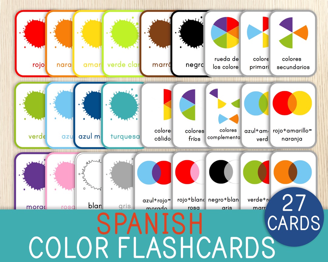 Color Flashcards in SPANISH, Color Cards, Preschool, Kindergarten ...