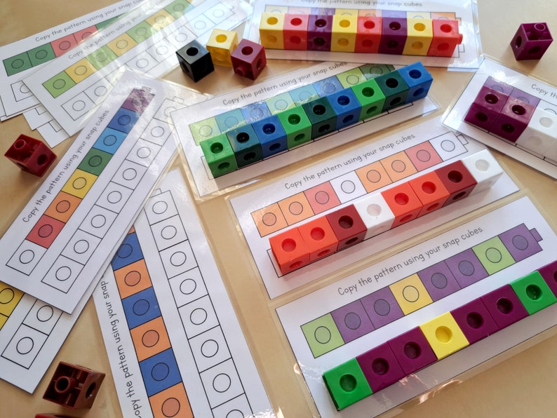 Patterns With Snap Cubes Pattern Copy Cards Counting or - Etsy
