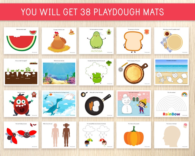 Playdough Mats Bundle - 38 Printable Mats - Modeling Dough Activities ...