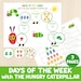 Days of the Week With the Very Hungry Caterpillar, Matching Game ...
