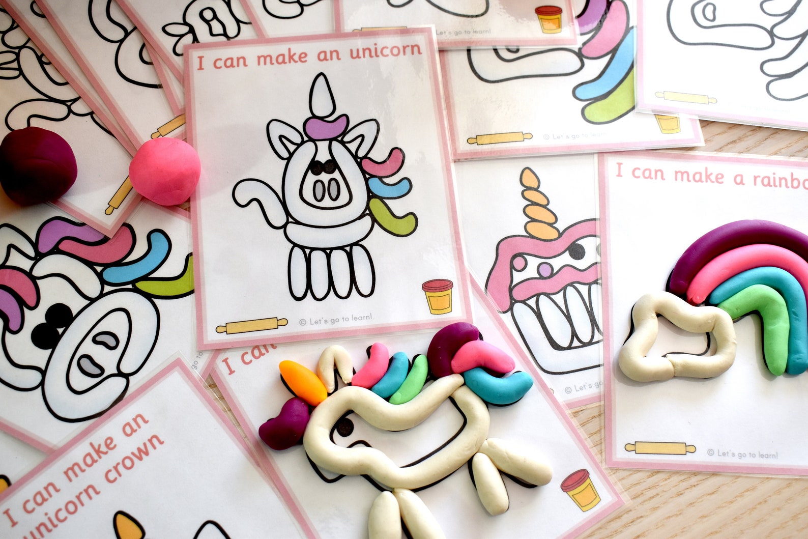Unicorn Playdough Mats Play Doh Toddler Preschool Activity - Etsy