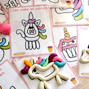 Unicorn Playdough Mats, Play Doh, Toddler, Preschool Activity ...