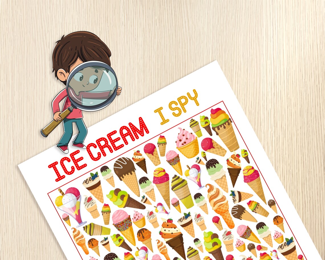 Ice Cream & Popsicle I Spy Seek and Find Look and Find 2 - Etsy