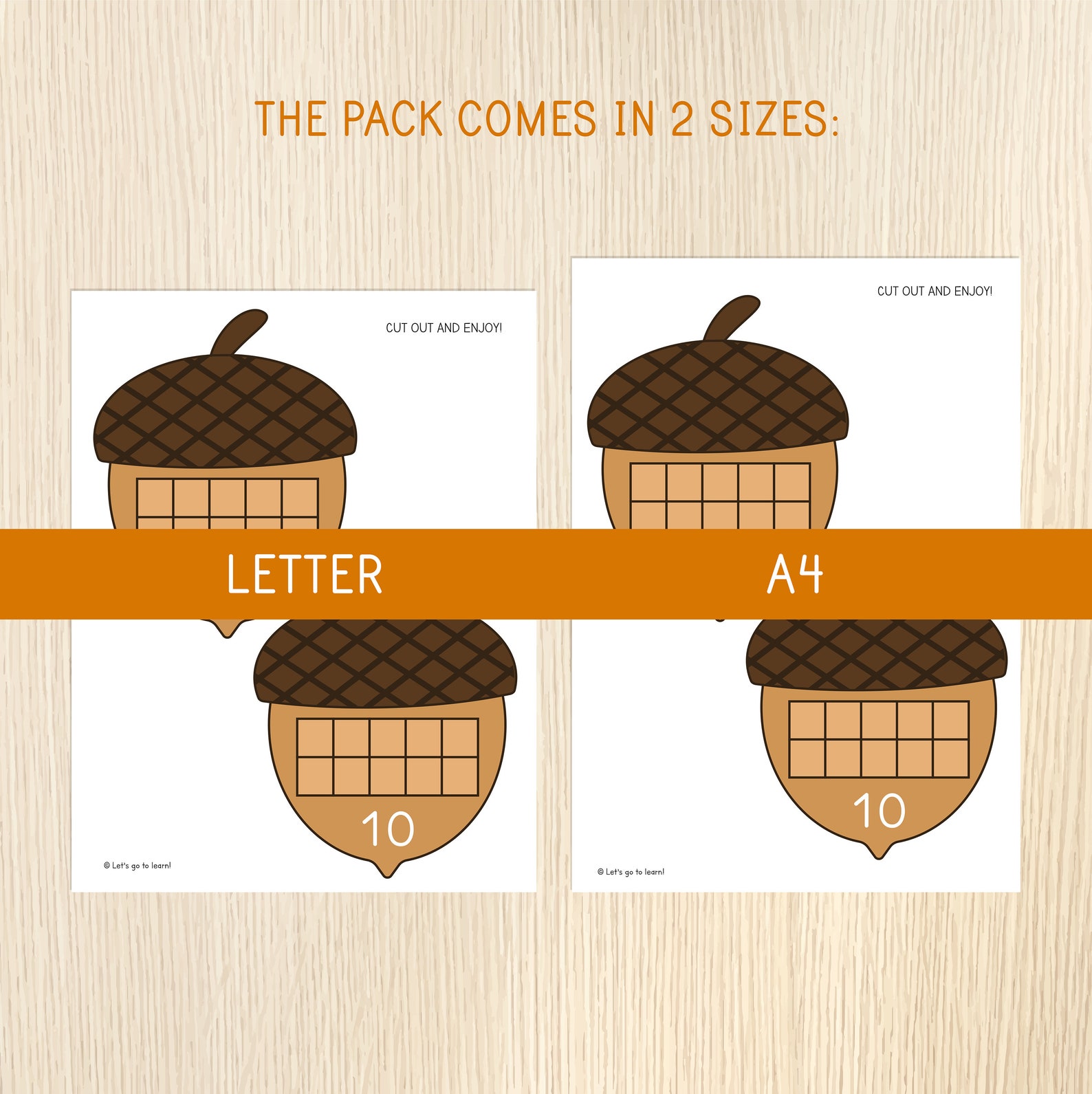 Fall Acorn Ten Frames, Number Mats, Playdough Mats, Autumn Activity ...