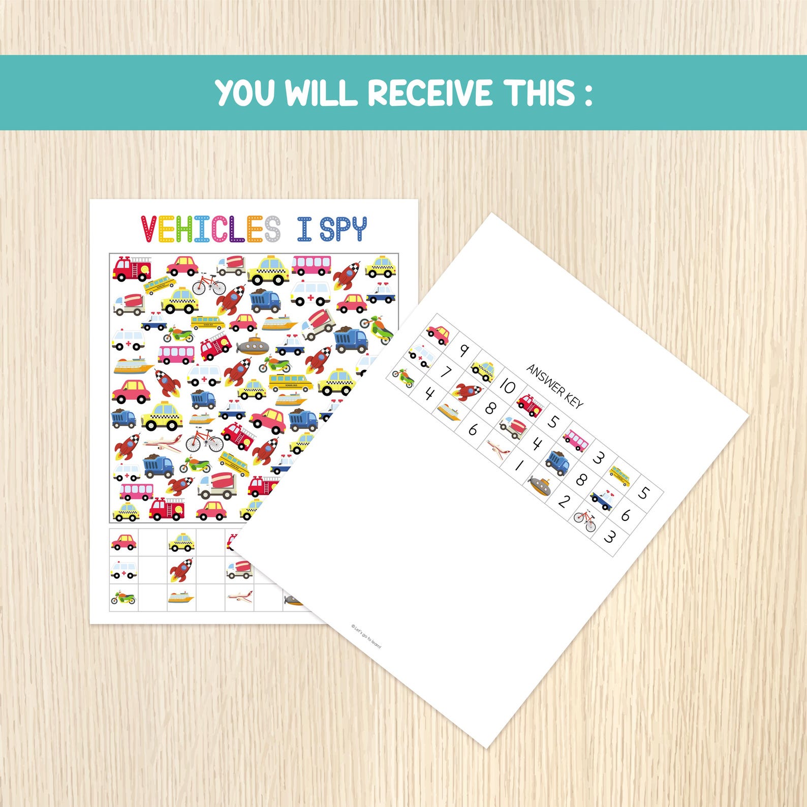Vehicles I Spy Game - Transportation Activity - Counting Game ...