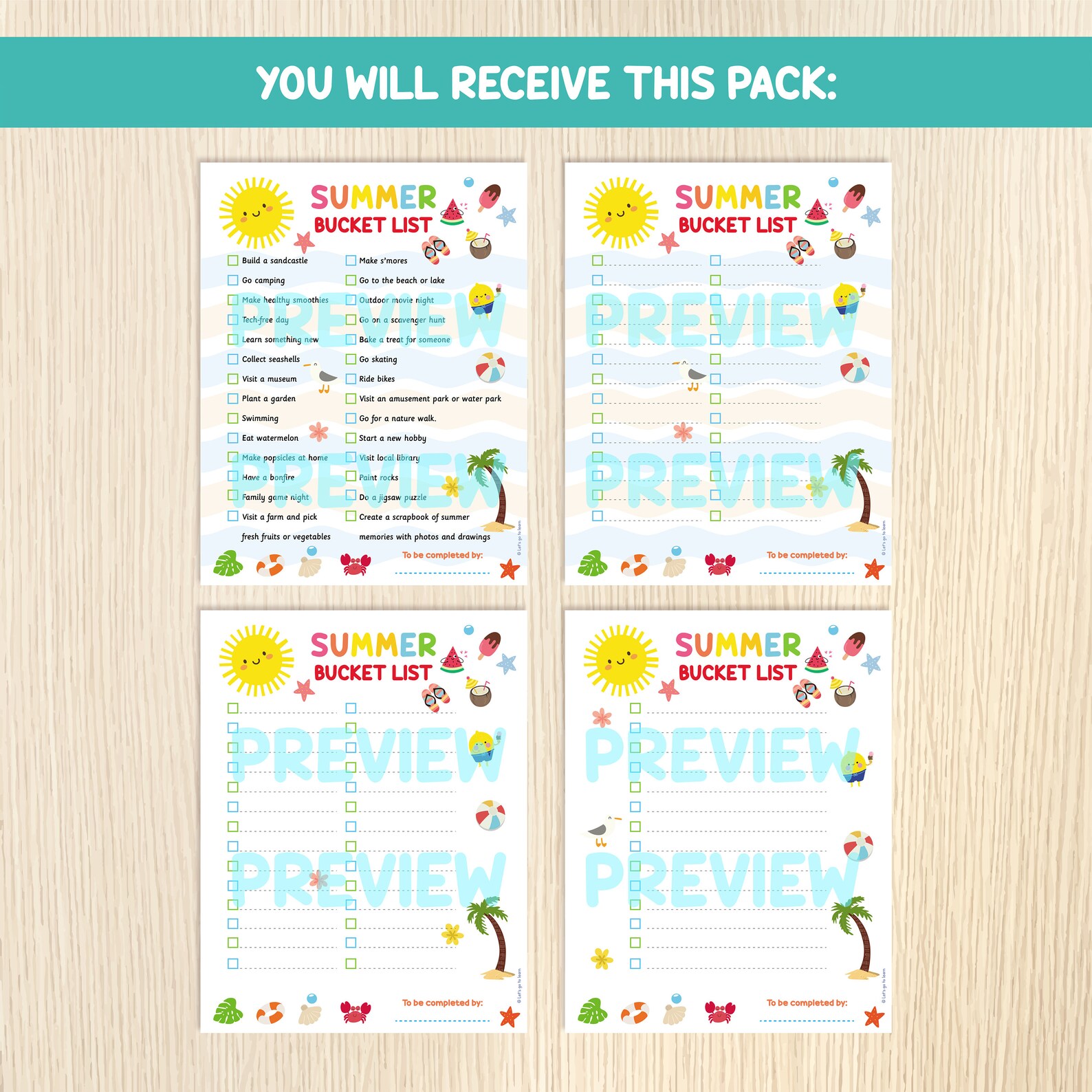 Summer Bucket List for Kids - Summer Activities Template - Summer Fun ...