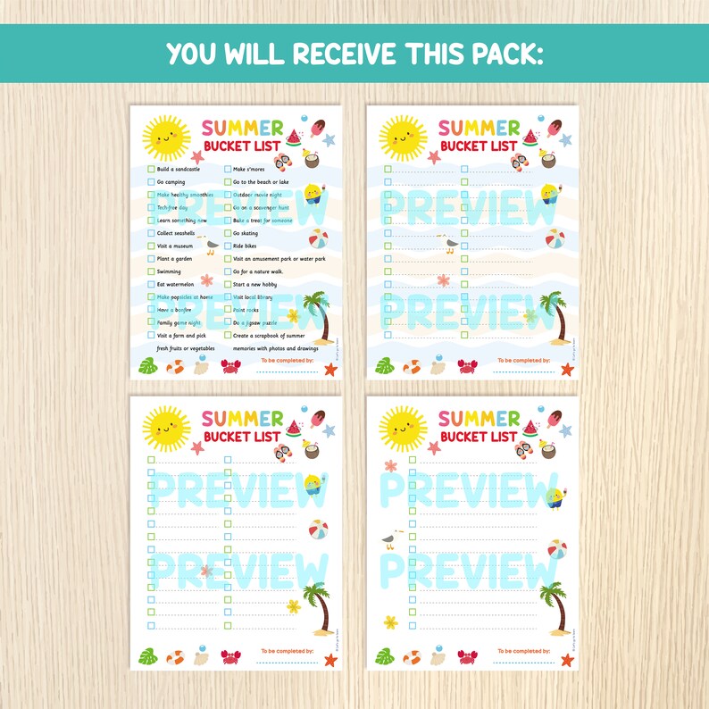 Summer Bucket List for Kids - Summer Activities Template - Summer Fun ...