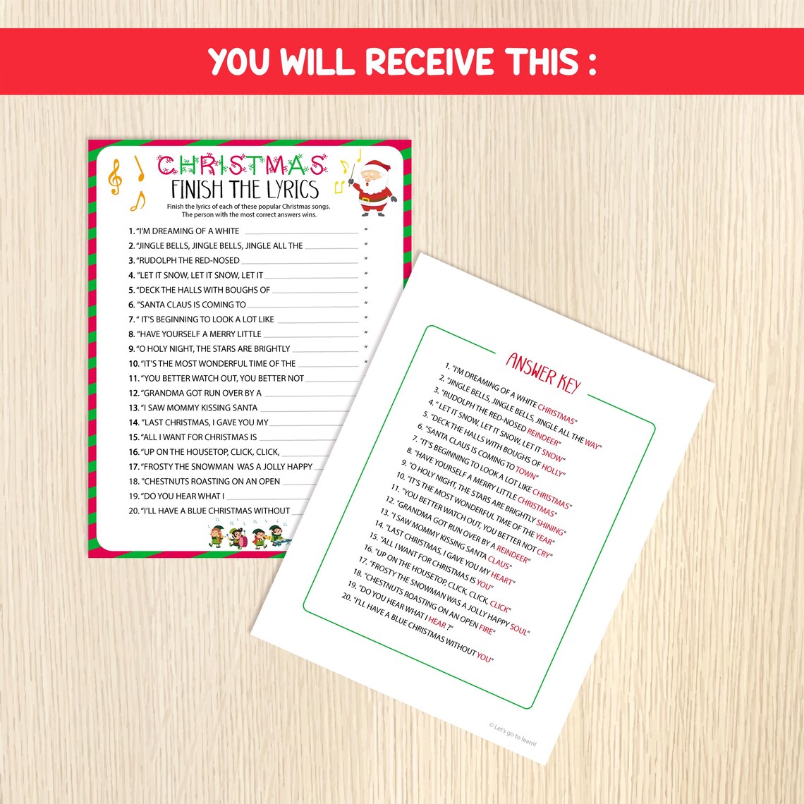 Christmas Finish the Lyrics Game - Christmas Song Trivia Quiz Game ...