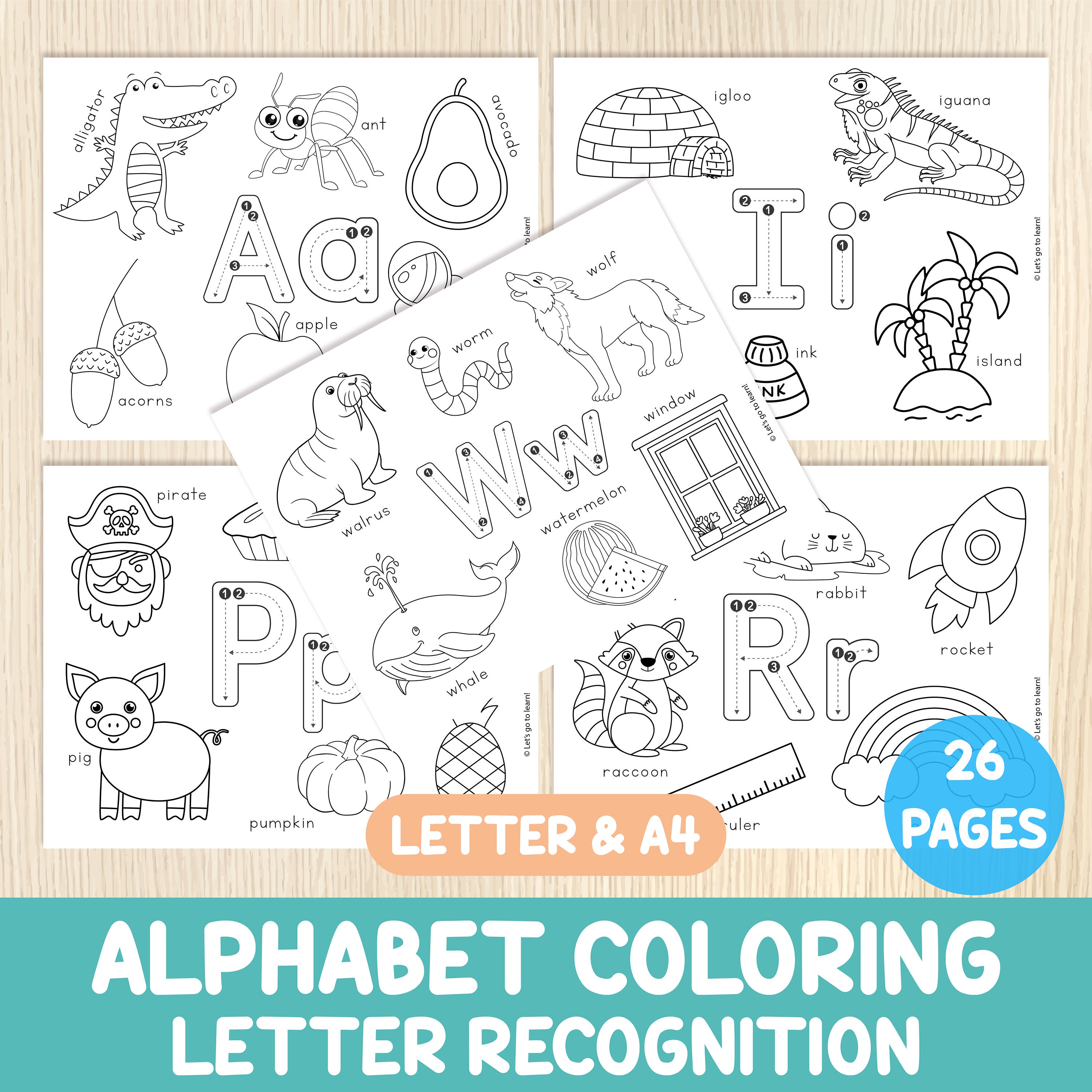 Alphabet Coloring Pages, Letter Recognition, Preschool Coloring Pages ...