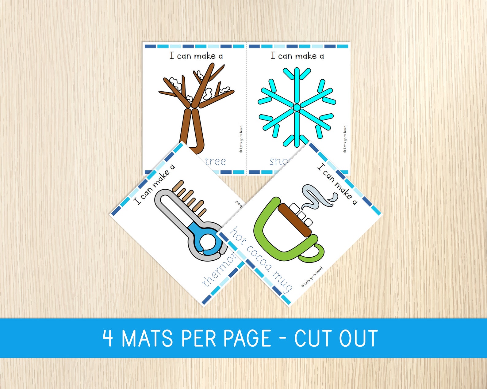 Winter Playdough Mats, 20 Visual Cards, Play Doh, Toddler Activity ...