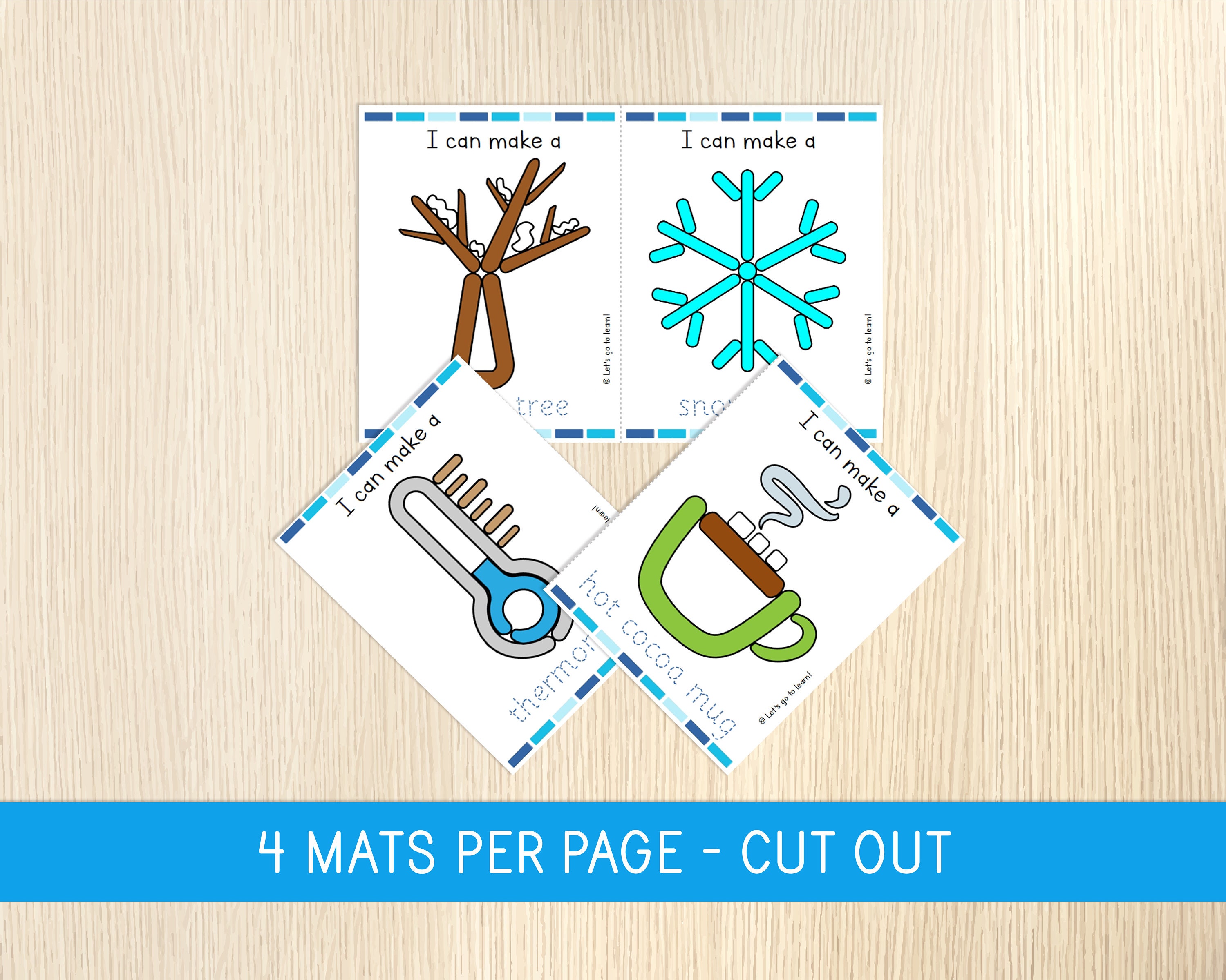 Winter Playdough Mats 20 Visual Cards Play Doh Toddler - Etsy