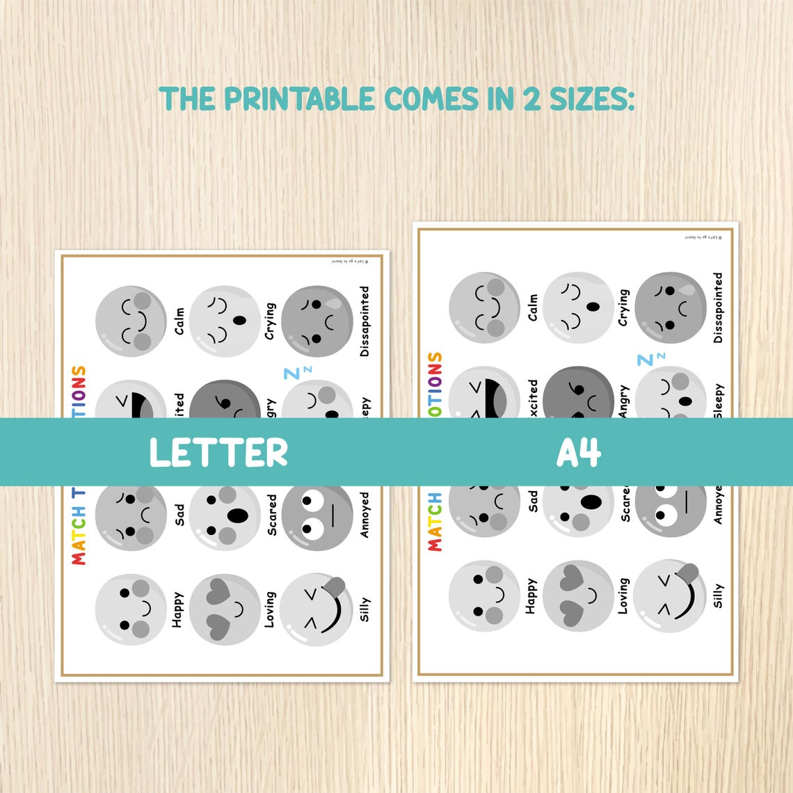 Emotions Matching Activity for Kids - Toddler, Preschool, Kindergarten ...