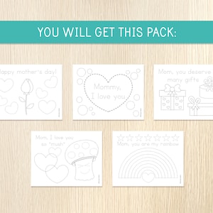 Mother's Day Tracing Activities, Trace & Color Worksheets, Greeting ...
