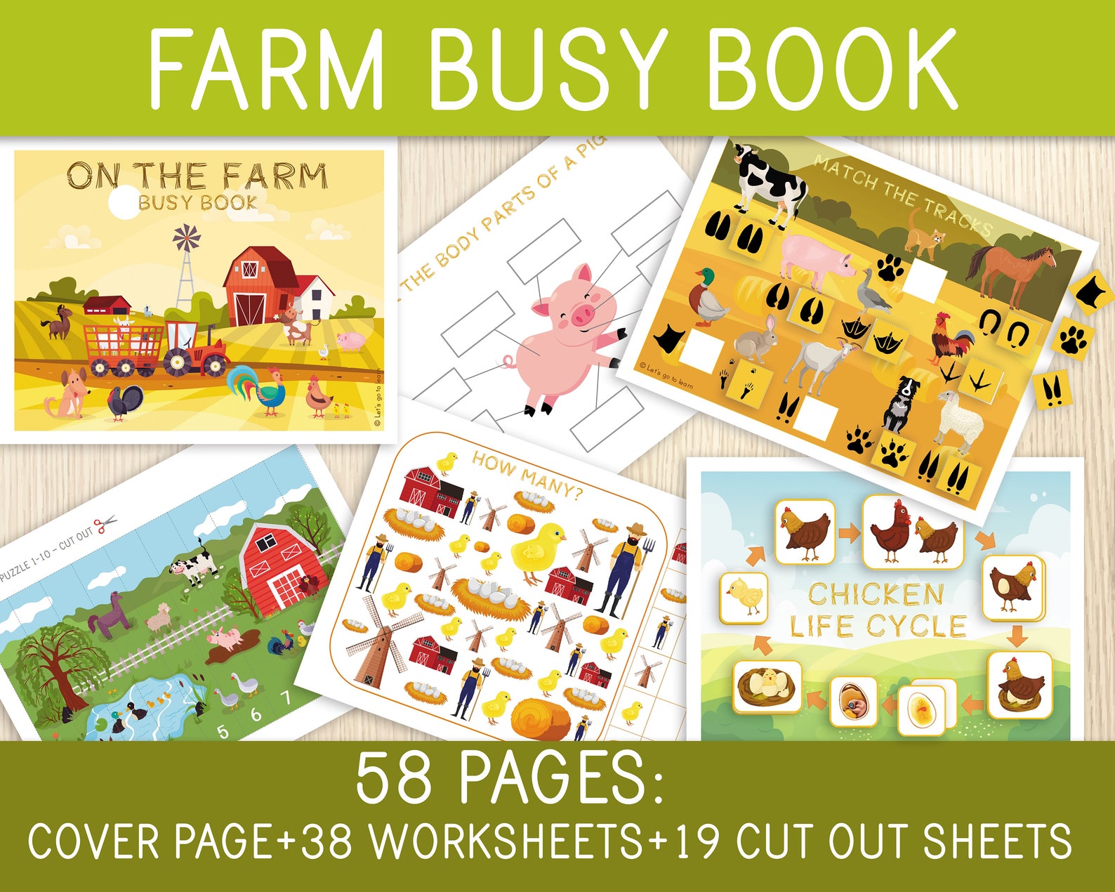Farm Busy Book, Farm Animals, Toddler, Preschool, Kindergarten ...